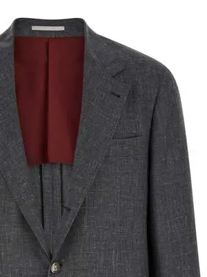 Brunello Cucinelli Blazer Flamed Canvas Blazer - Gray