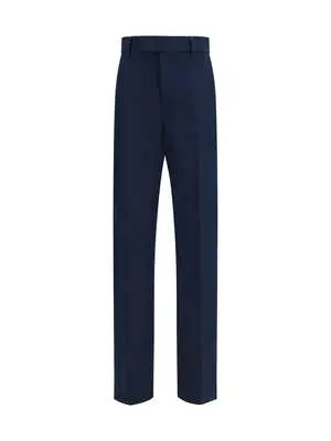 FERRAGAMO Cotton And Cashmere Chinos Pants - Blue