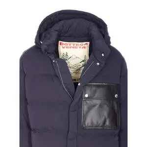Bottega Veneta Quilted Down Jacket With Intrecciato Leather Patches