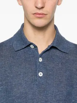 Brunello Cucinelli Linen And Cotton Wide Rib Knit Polo - Multicolor