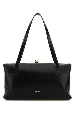 JIL SANDER Leather Goji Pillow Handbag - Black