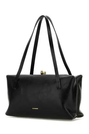 JIL SANDER Leather Goji Pillow Handbag - Black