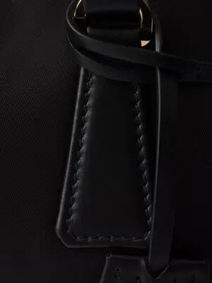 Prada Re-nylon And Leather Medium Top-handle Bag With Padlock - Black