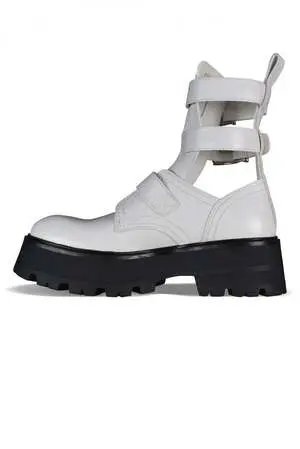 Alexander McQueen Rave Buckle Boots - White