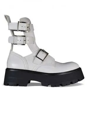 Alexander McQueen Rave Buckle Boots - White