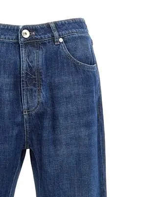 Brunello Cucinelli Denim Jeans With Button Closure - Blue
