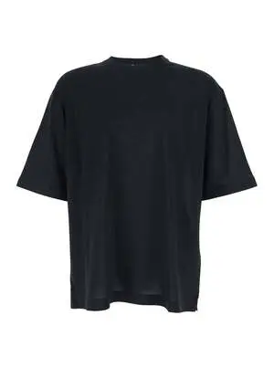Jacquemus Le Rond Carre Mc' T-shirt With Round Neck And Logo On The Back In Fabric - Black