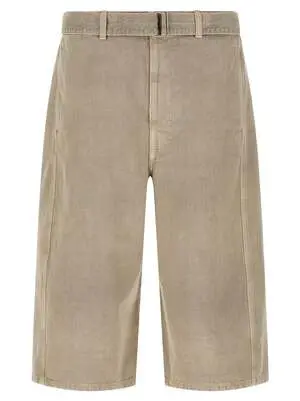 LEMAIRE Garment-dyed Cotton Denim Bermuda Shorts With Flared Wide Leg