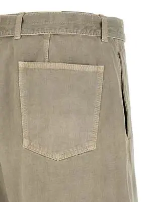 LEMAIRE Garment-dyed Cotton Denim Bermuda Shorts With Flared Wide Leg