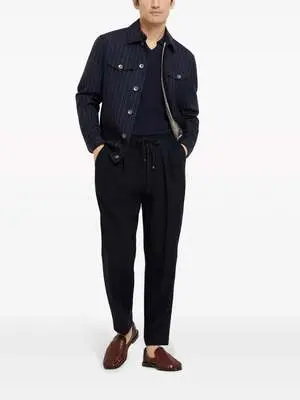 Brunello Cucinelli Garment-dyed Linen Pants With Drawstring And Double Pleats - Multicolor