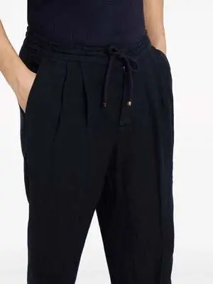 Brunello Cucinelli Garment-dyed Linen Pants With Drawstring And Double Pleats - Multicolor