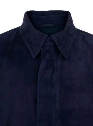 Giorgio Armani Suede Jacket With Hidden Closure