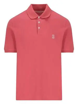 Brunello Cucinelli Short Sleeve Polo Shirt With Logo - Multicolor