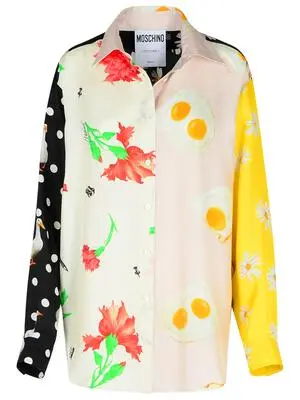 Moschino Patchwork Silk Shirt - Multicolor