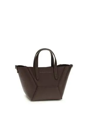 Brunello Cucinelli Leather Handbag With Monogram Detail - Multicolor