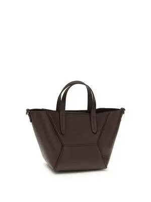 Brunello Cucinelli Leather Handbag With Monogram Detail - Multicolor