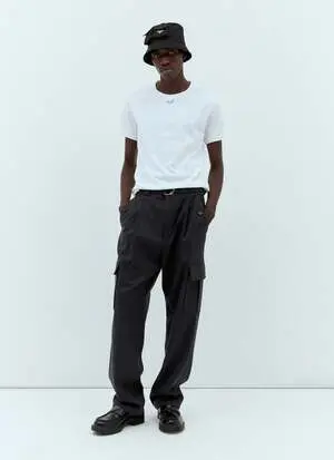 Prada Flannel Cargo Pants With D-ring Belt