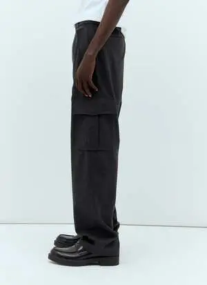 Prada Flannel Cargo Pants With D-ring Belt