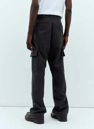 Prada Flannel Cargo Pants With D-ring Belt