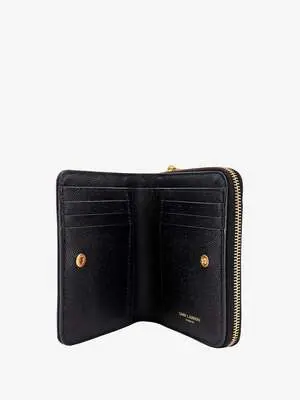 Saint Laurent Quilted Leather Wallet With Metal Cassandre Logo - Multicolor