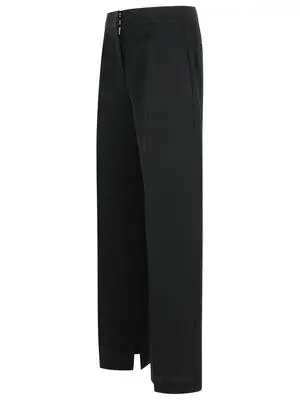 JIL SANDER Viscose Blend Trousers - Black