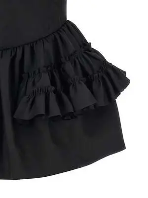 Dries Van Noten Casey Wool Silk Blend Top With Ruffled Peplums