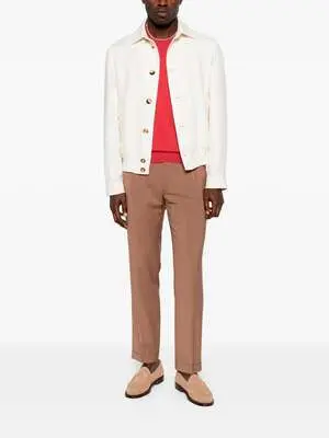 Brunello Cucinelli Cotton Lightweight Knit T-shirt With Contrast Details - Multicolor