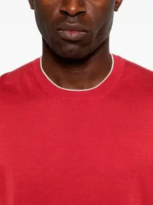 Brunello Cucinelli Cotton Lightweight Knit T-shirt With Contrast Details - Multicolor