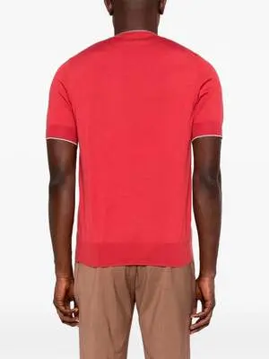 Brunello Cucinelli Cotton Lightweight Knit T-shirt With Contrast Details - Multicolor
