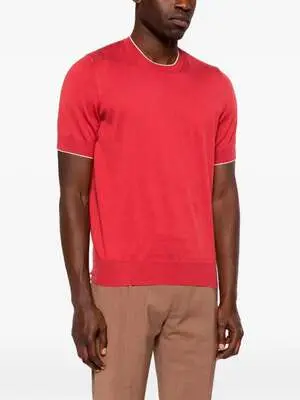 Brunello Cucinelli Cotton Lightweight Knit T-shirt With Contrast Details - Multicolor