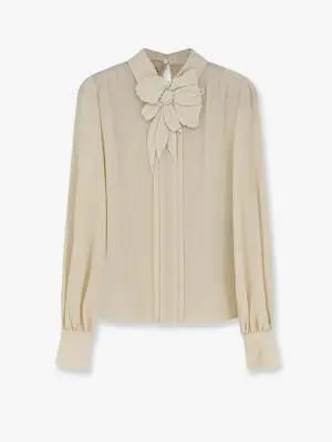 Valentino Garavani VALENTINO Silk Shirt With Flower Detail Multicolor