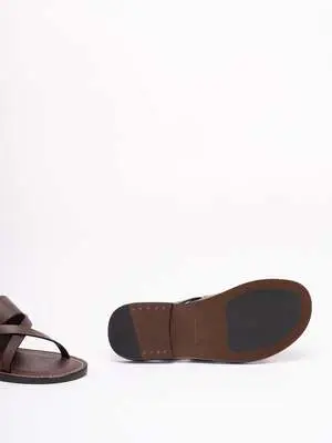 Brunello Cucinelli Leather Strappy Flat Sandals