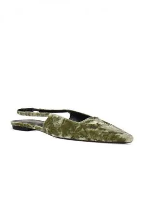 Saint Laurent Blade Sling-back Velvet Ballerinas