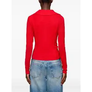 GANNI Spread Collar Long Sleeve Tie Detail Shirt