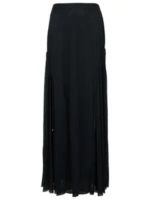 LANVIN Flared Viscose Blend Skirt - Black