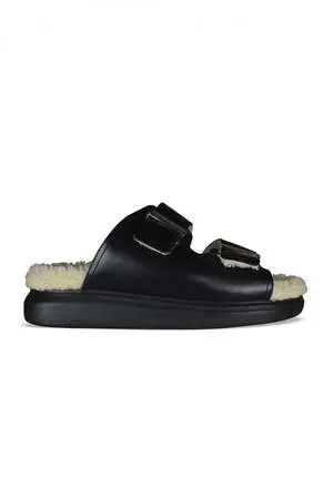Alexander McQueen Shearling-lined Leather Slides