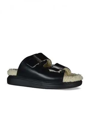 Alexander McQueen Shearling-lined Leather Slides