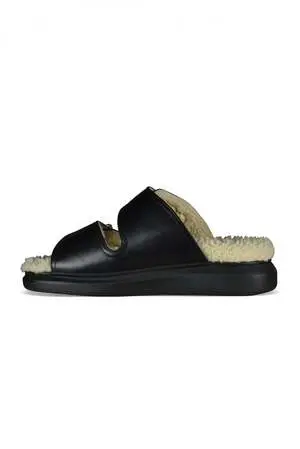 Alexander McQueen Shearling-lined Leather Slides