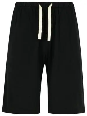 Palm Angels Cotton Bermuda Shorts With Logo - Black