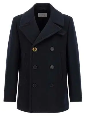 Givenchy Double-breasted Wool Caban With Engraved Gold Button