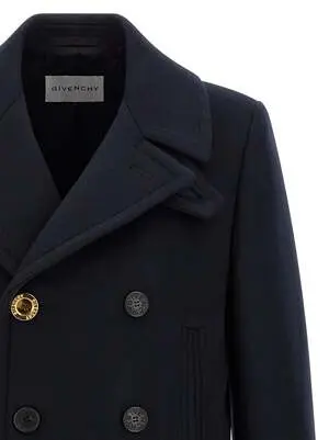 Givenchy Double-breasted Wool Caban With Engraved Gold Button