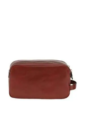 Brunello Cucinelli BRUNELLO CUCINELLI Calfskin Leather Toiletry Bag Red