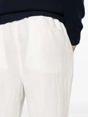Brunello Cucinelli Garment-dyed Linen Gabardine Leisure Fit Trousers - Multicolor