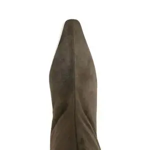 JUDE Calf Leather Pointed Toe Kitten Heel Pull-on Boots