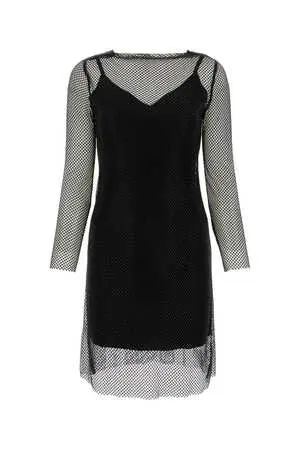 Max Mara Embellished Mesh Mini Dress - Black