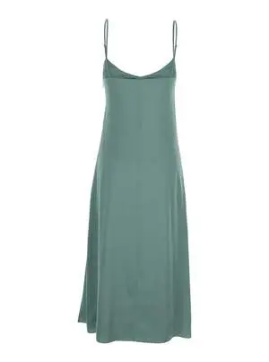 Acne Studios V-neck Long Sleeve Silk Dress With Lace Detail - Multicolor