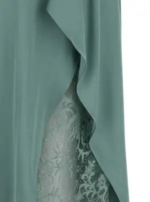Acne Studios V-neck Long Sleeve Silk Dress With Lace Detail - Multicolor