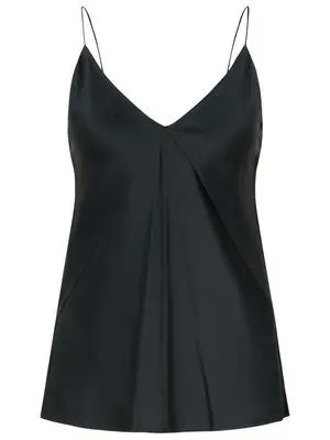 Max Mara Metello Silk Satin V-neck Cami - Black