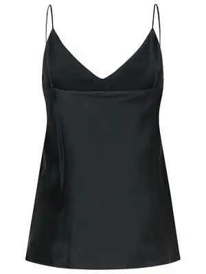 Max Mara Metello Silk Satin V-neck Cami - Black