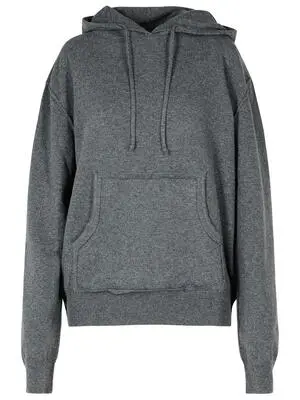 MAISON MARGIELA Wool Blend Sweater With Drawstring Hood - Gray